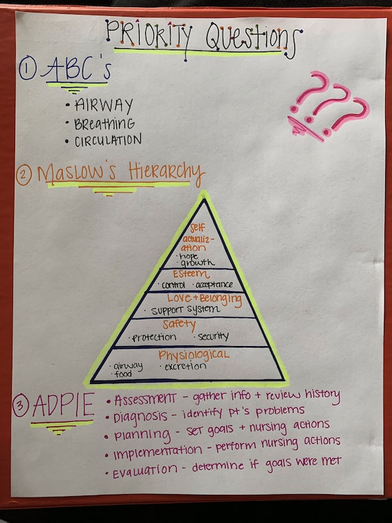 Priority Questions in Nursing School | Etsy