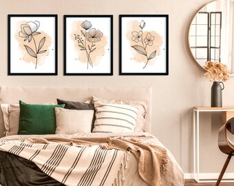 Rose Line Drawing Print, Modern Line Drawing, One Line Drawing, Art Modern, Home Print, Wall Art ...