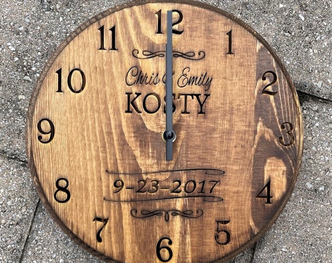 Personalized Handcrafted Wood Clock! Wedding Anniversary Clock! Custom ...