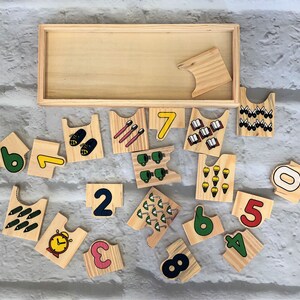 Montessori Self-correcting Numbers Wood Puzzle! Childhood Learning Toys ...