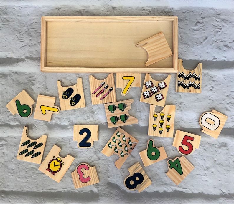 Montessori Self-correcting Numbers Wood Puzzle Childhood | Etsy