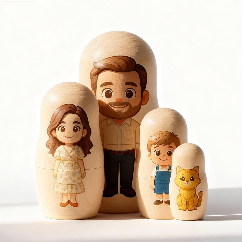 Custom Portrait Nesting Dolls, Personalized Family Keepsake - Etsy
