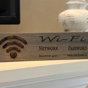 Personalized Wooden Wifi Sign! Custom Guest Wifi Password Sign! Rustic ...