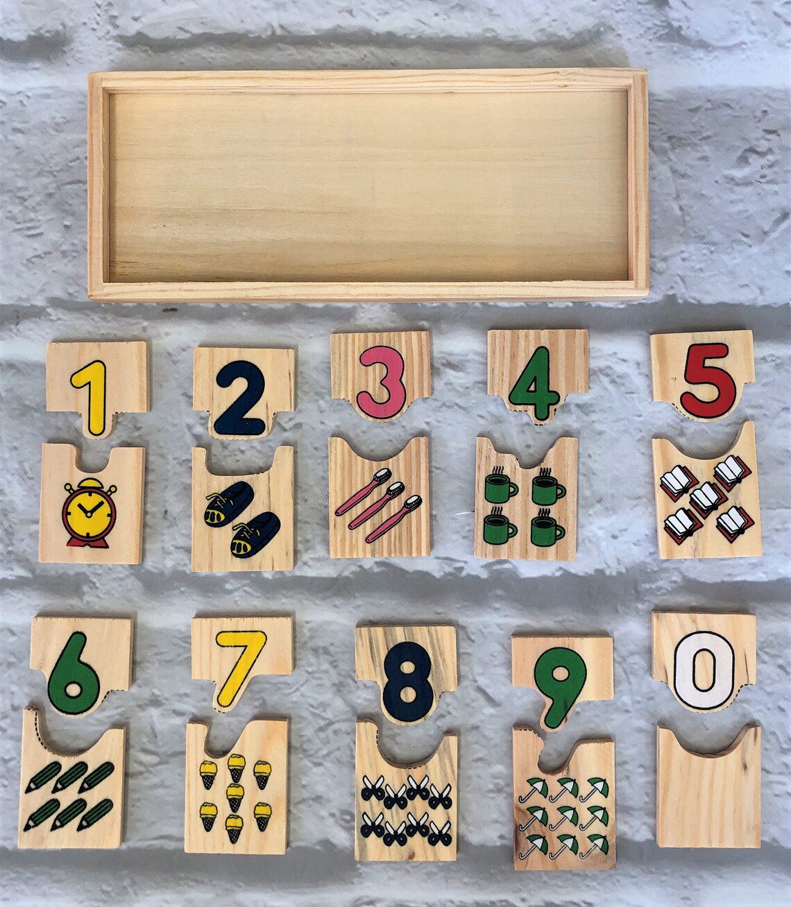 Montessori Self-correcting Numbers Wood Puzzle Childhood | Etsy