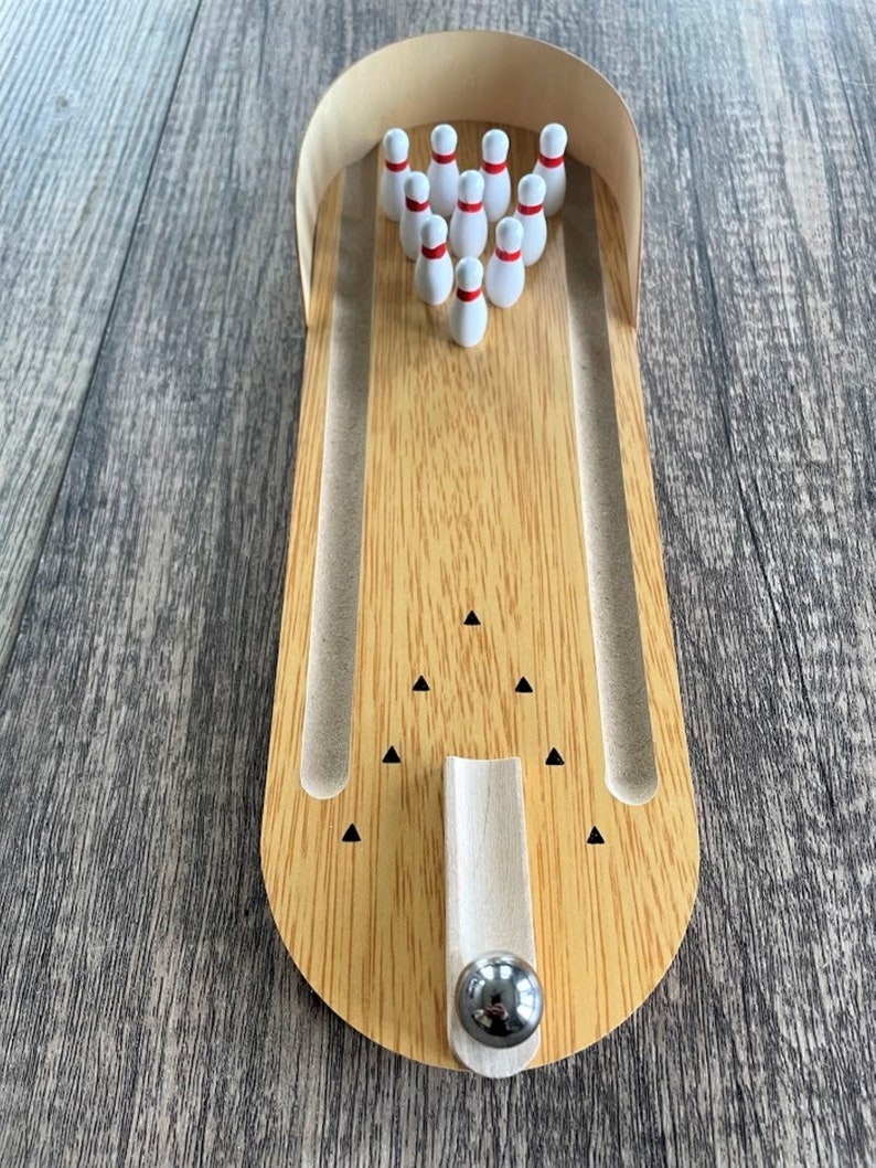Personalized Desktop Bowling Game: Wooden Desk Decor - Etsy