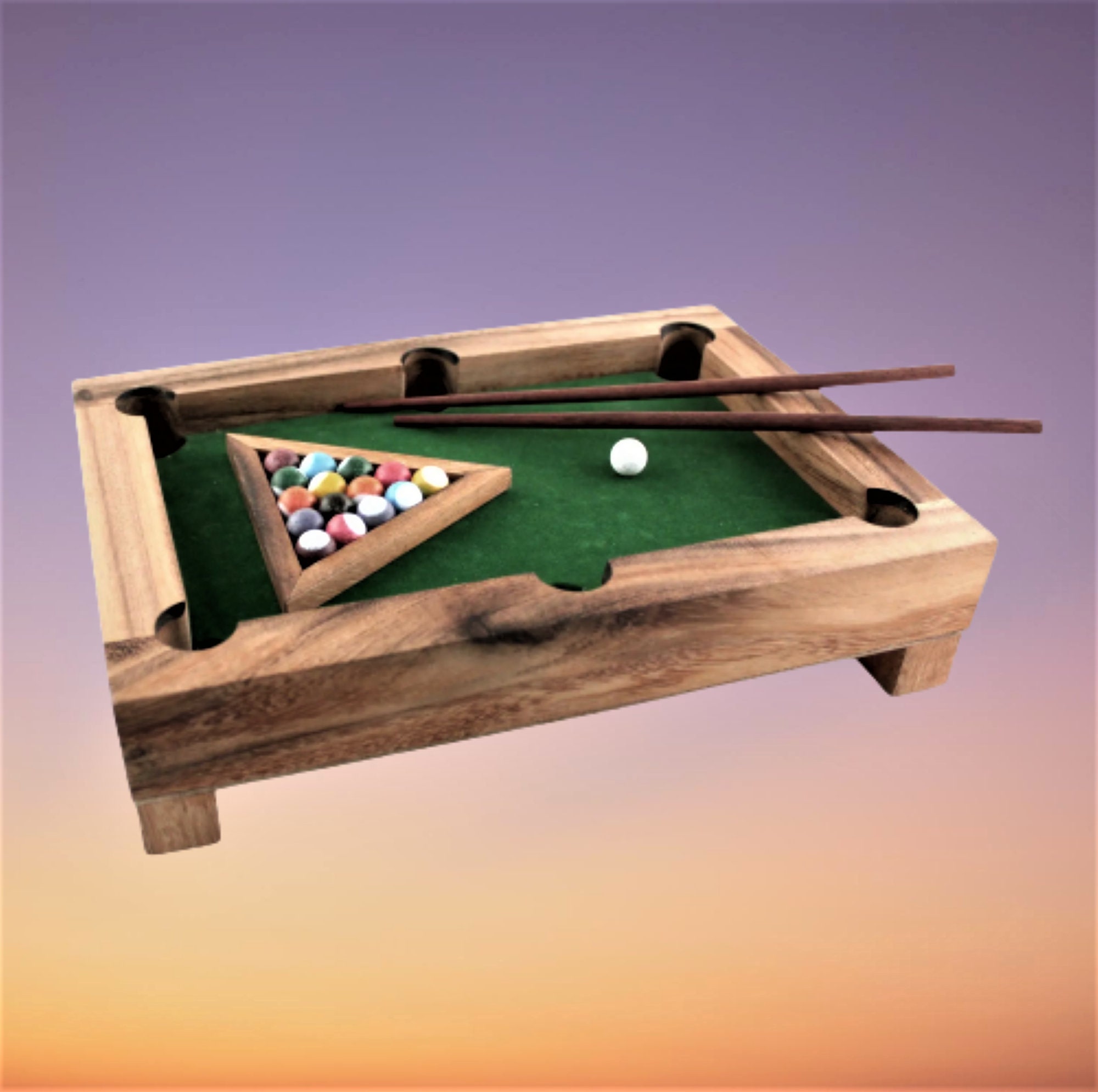Handcrafted Tabletop Wooden Pool Table Personalized 12 Inch - Etsy