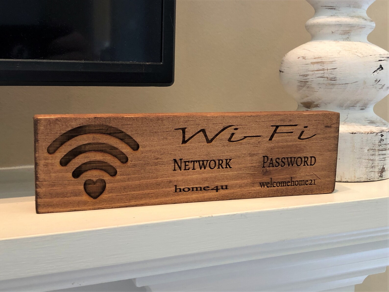 Personalized Wooden Wifi Sign: Rustic Guest Password Display - Etsy