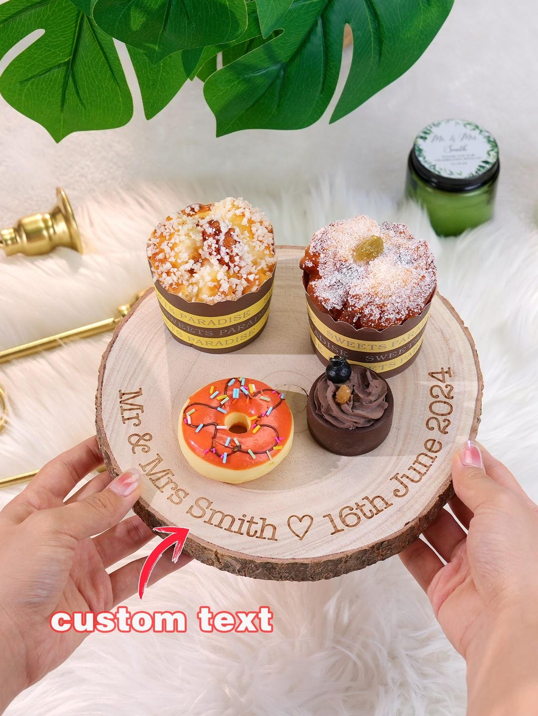 Personalized Engraved Wood Slice Wedding Cake Display Board - Etsy