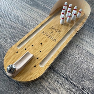Personalized Desktop Bowling Game: Wooden Desk Decor - Etsy