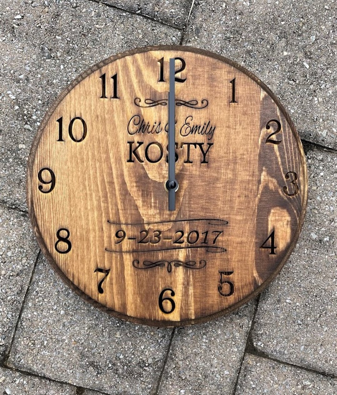 Personalized Handcrafted Wood Clock! Wedding Anniversary Clock! Custom ...
