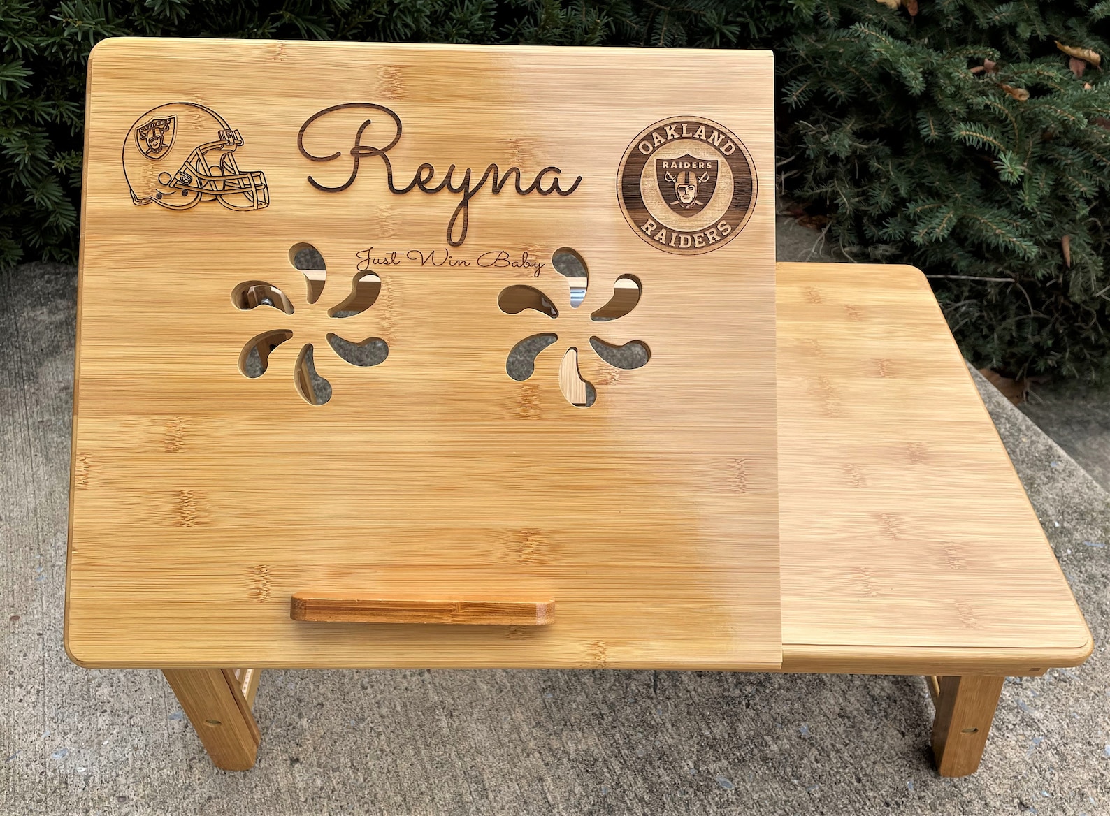 Personalized Adjustable Computer Desk Wood Folding Portable | Etsy
