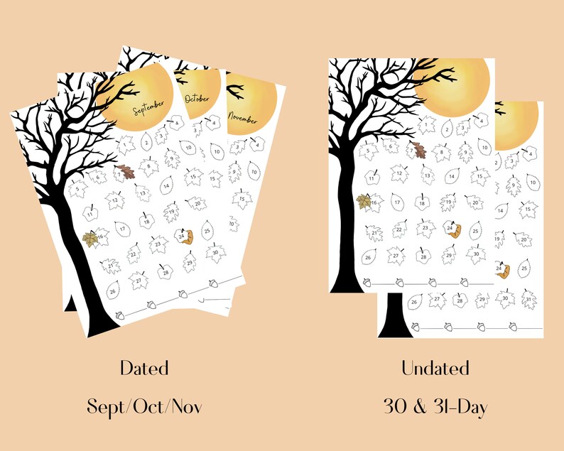 Autumn Leaves Mood Tracker Planner Printable - Etsy
