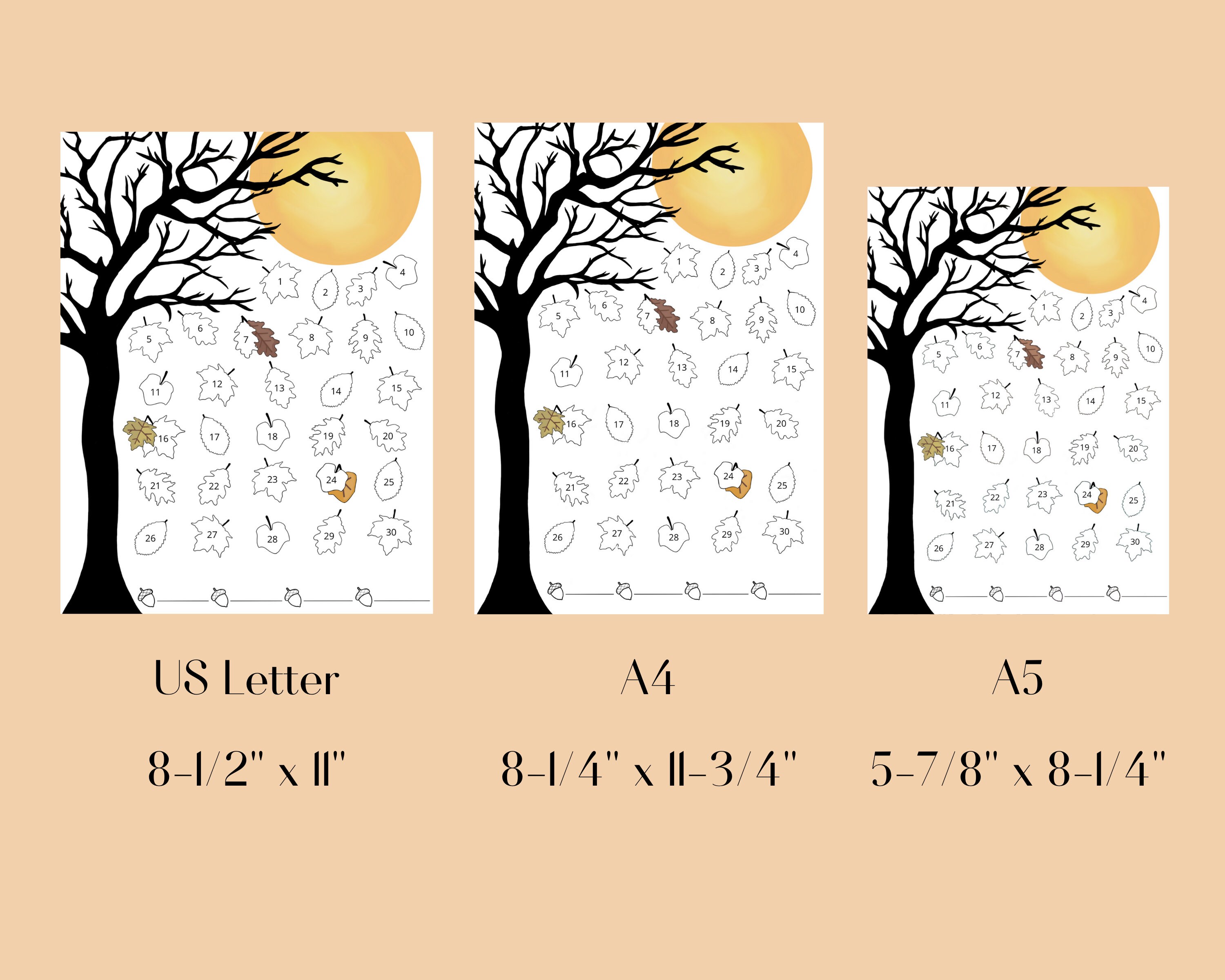 Autumn Leaves Mood Tracker Planner Printable - Etsy