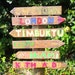6 X Travel Arrows, Customised Signs, Destination Sign, Signpost, Tiki ...