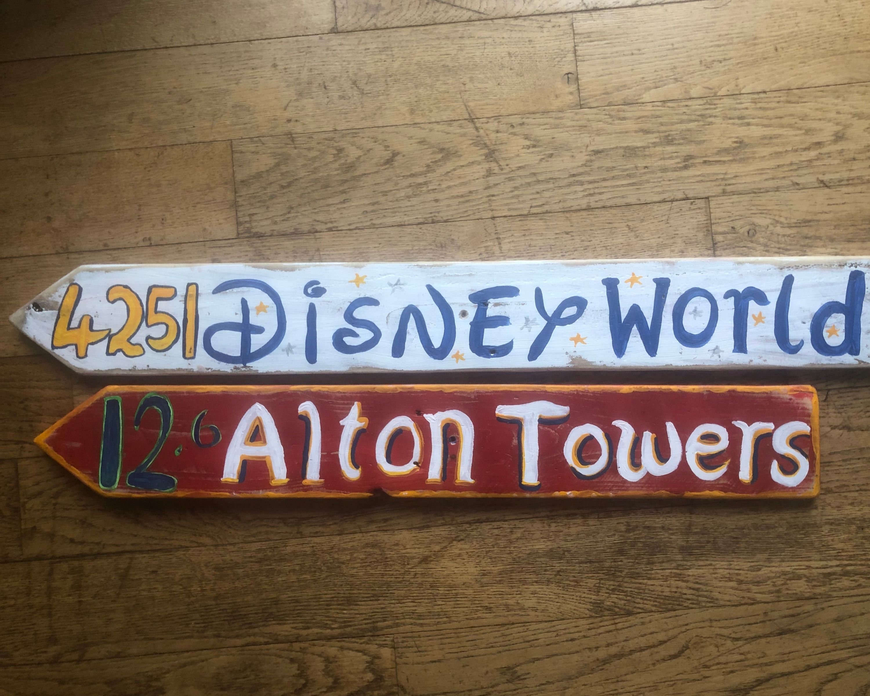 3 Custom Theme Park Signs Amusement Park Alton Towers | Etsy