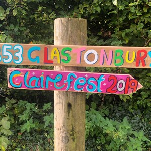 2 X Festival Destination Signs, Directional Travel Arrow, Mileage ...