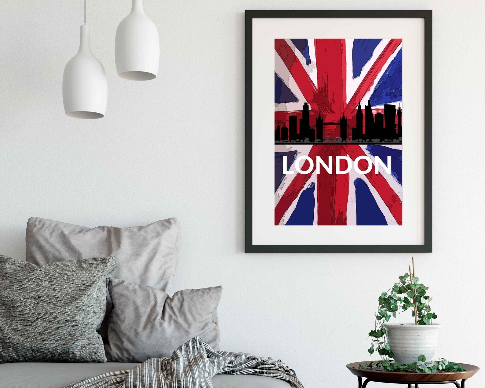 London Poster, London Skyline Poster, Union Jack Poster, Printable ...