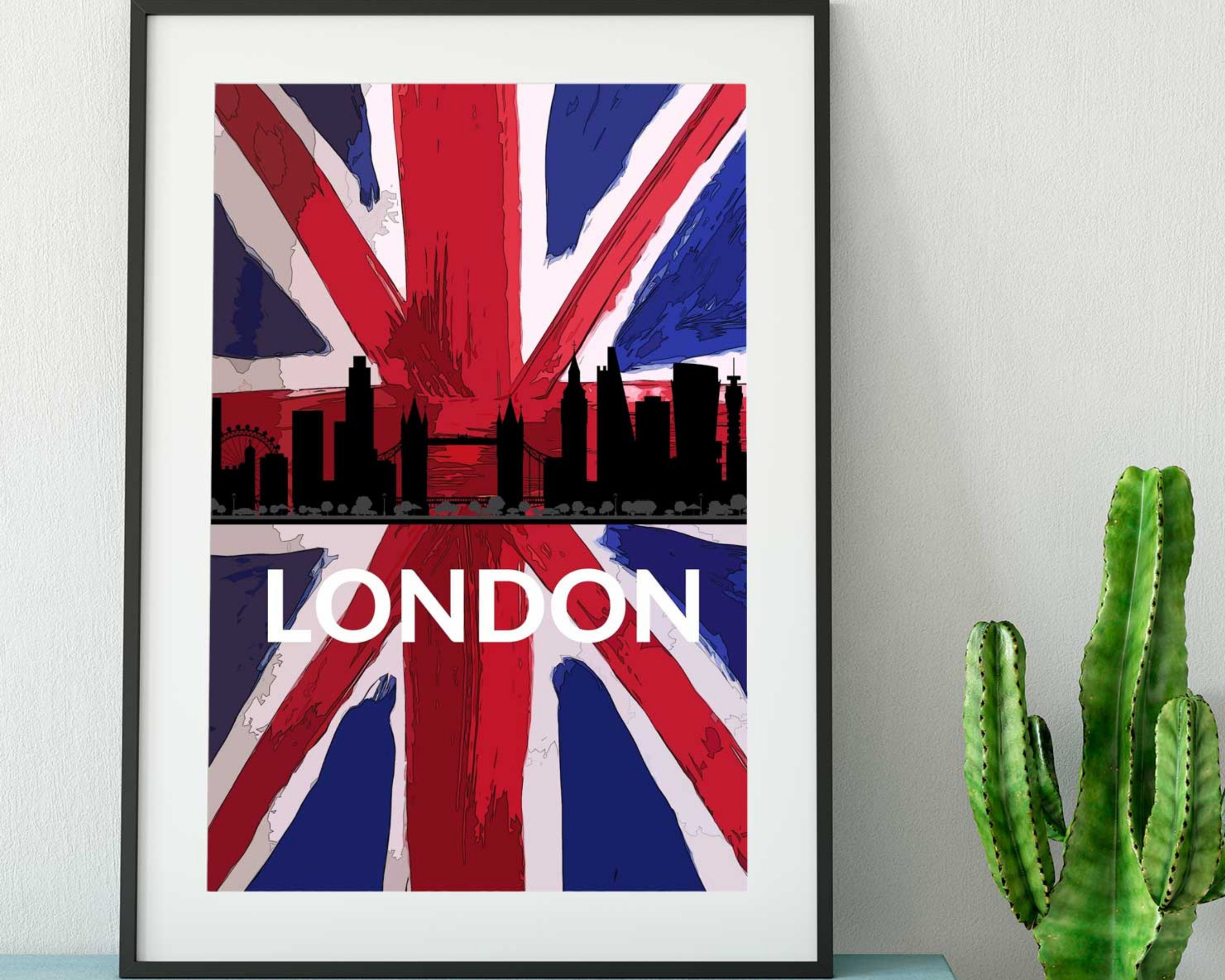 London Poster London Skyline Poster Union Jack Poster - Etsy UK