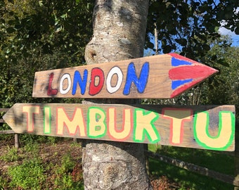 6 X Destination Signs Directional Travel Arrow Mileage | Etsy