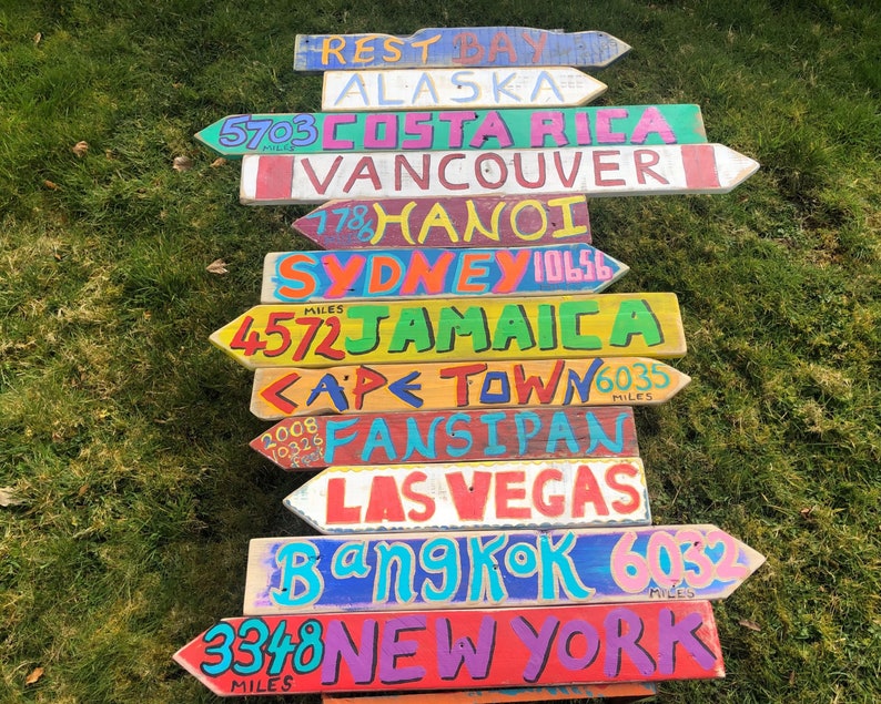 Directional Signs X 12 Beach Signs Tiki Signs Custom | Etsy