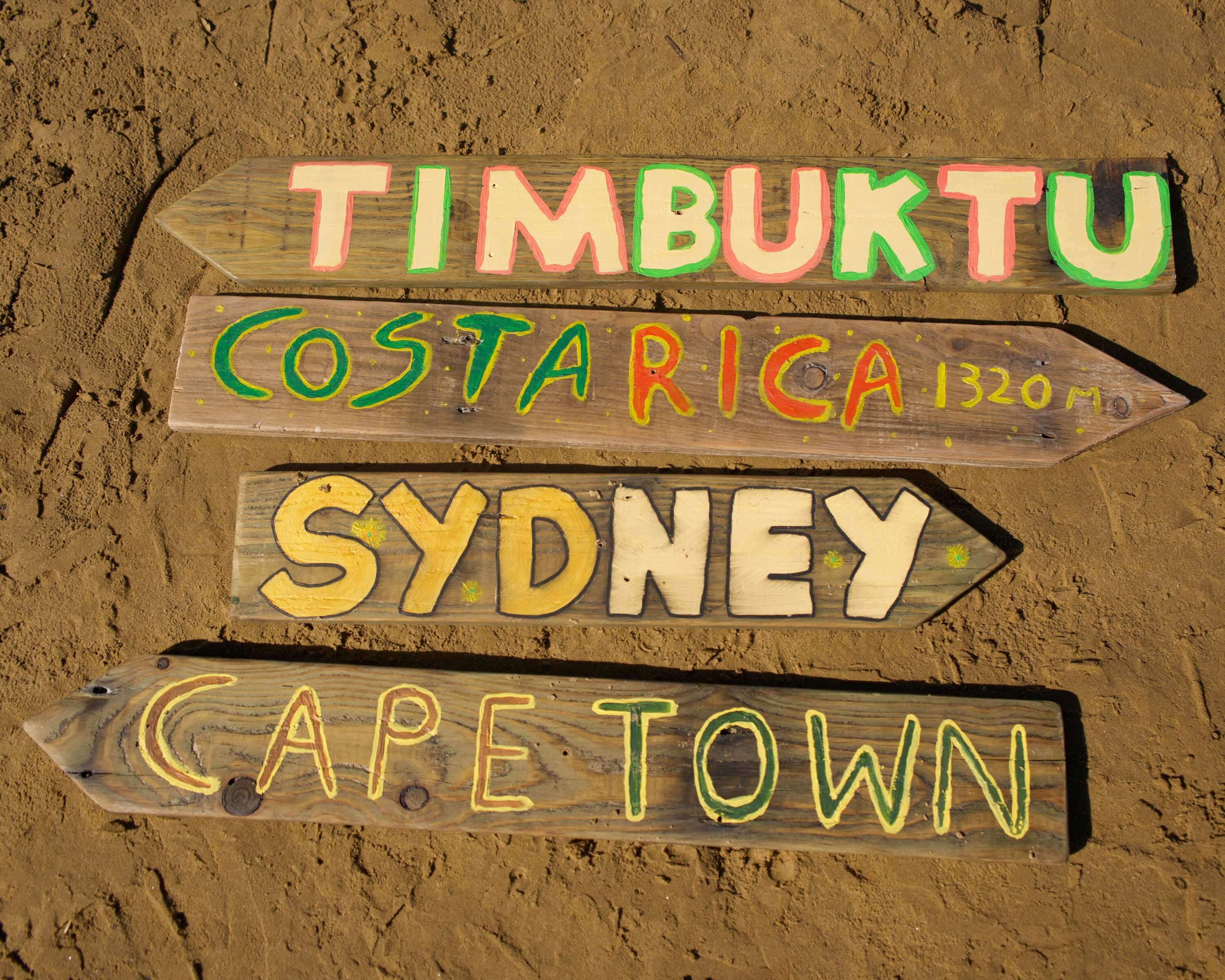 Set of 8 Rustic Directional Tiki Signs Fun Garden Decor for | Etsy