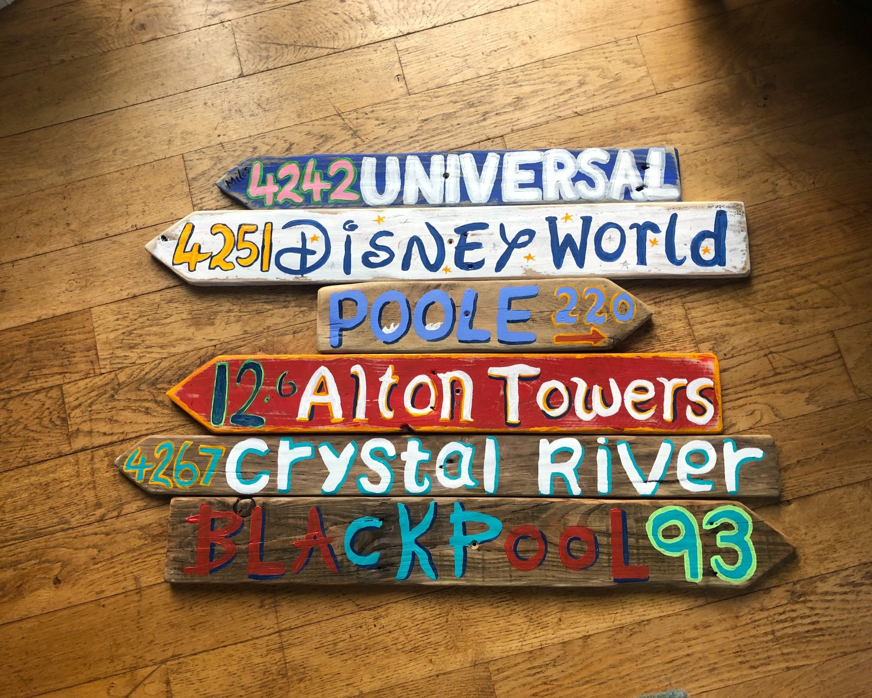 3 Custom Theme Park Signs Amusement Park Alton Towers | Etsy