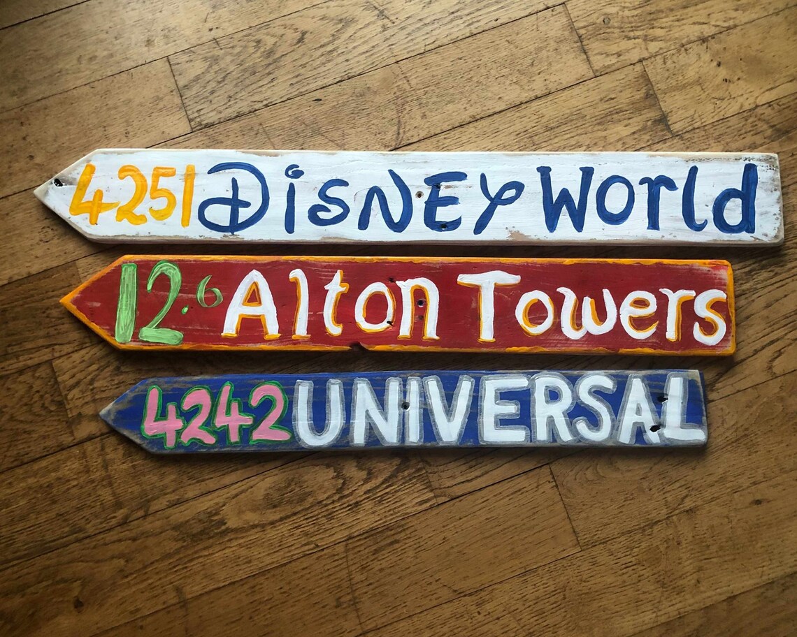 3 Custom Theme Park Signs Amusement Park Alton Towers | Etsy UK