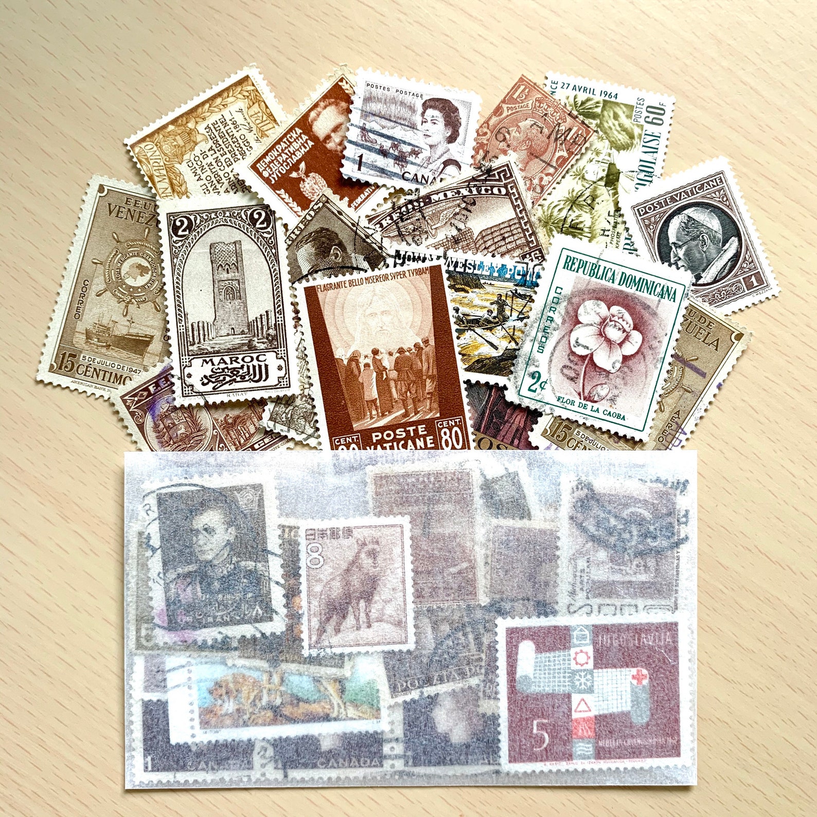 Vintage Worldwide Postage Stamps by Color - Etsy