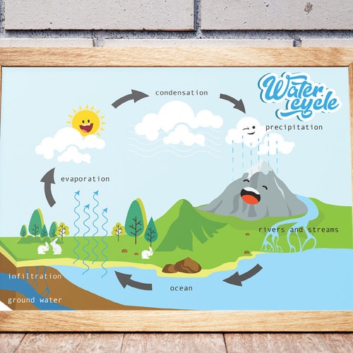 Water Cycle Poster Science Poster Educational Poster Wall - Etsy