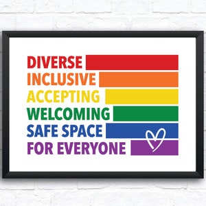 LGBTQ Flag Poster | Rainbow Classroom Diversity | Diverse Inclusive ...