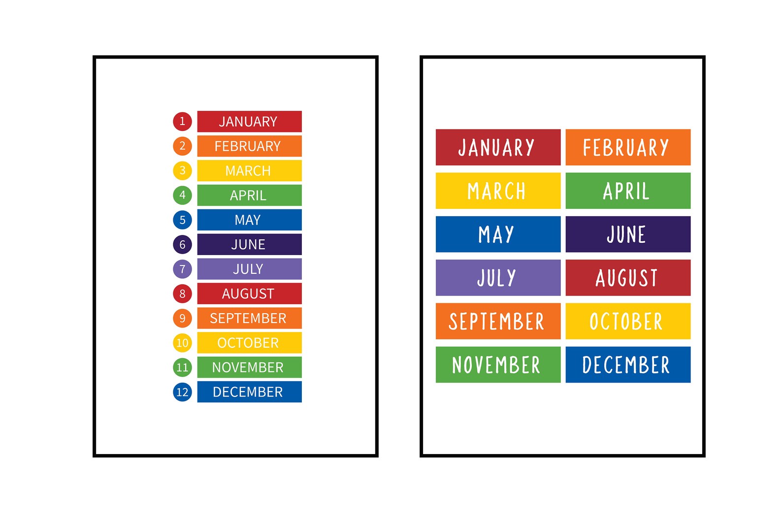 14 Educational Posters ABC Days in a Week Colours - Etsy Canada