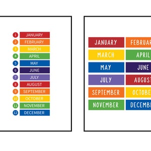 14 Educational Posters - ABC, Days in a Week, Colours, Numbers, Months ...