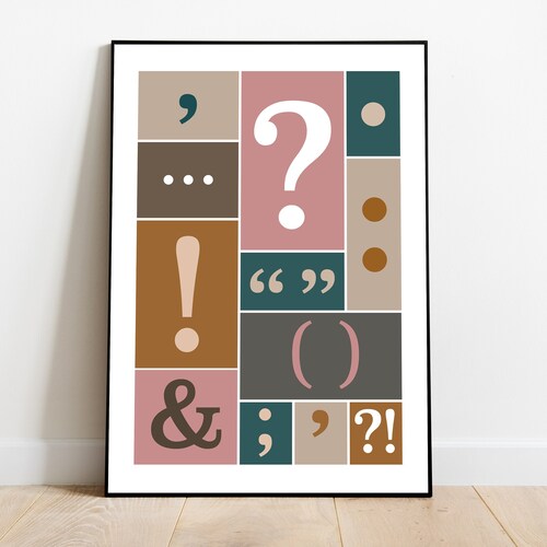 English Grammar Punctuation Art Educational Poster - Etsy