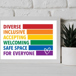 LGBTQ Flag Poster | Rainbow Classroom Diversity | Diverse Inclusive ...