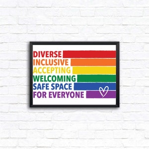 LGBTQ Flag Poster | Rainbow Classroom Diversity | Diverse Inclusive ...
