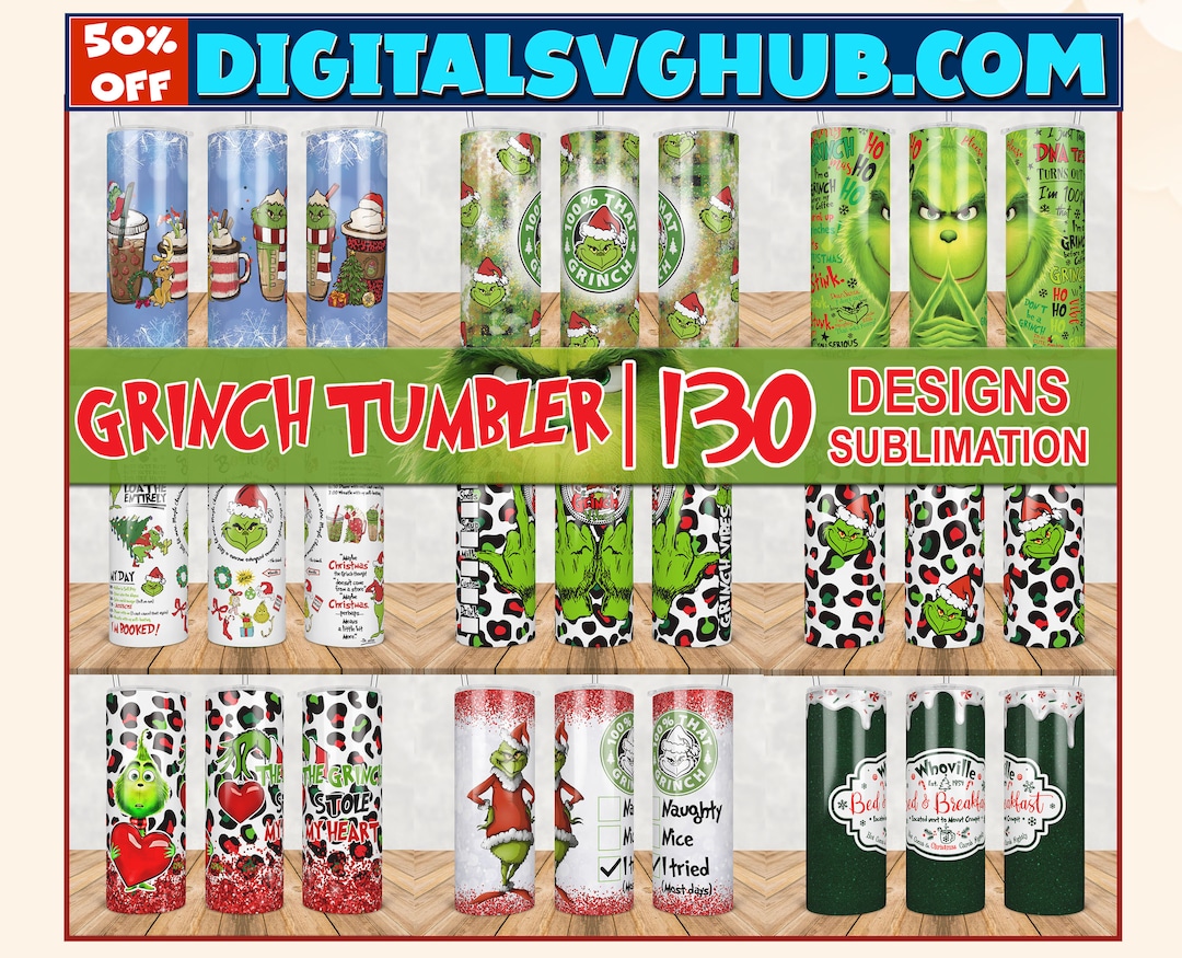 Grinch Christmas Tumbler Sublimation Designs 20oz Skinny - Etsy
