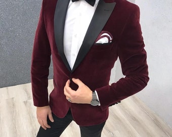 Red Velvet Dinner Jacket - Etsy