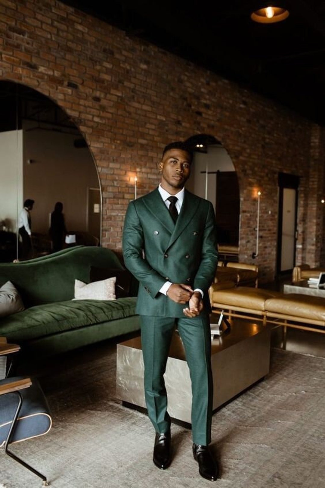 Men Suit Men Green 2 Piece Suit Beach Wedding Suit Groomsmen - Etsy