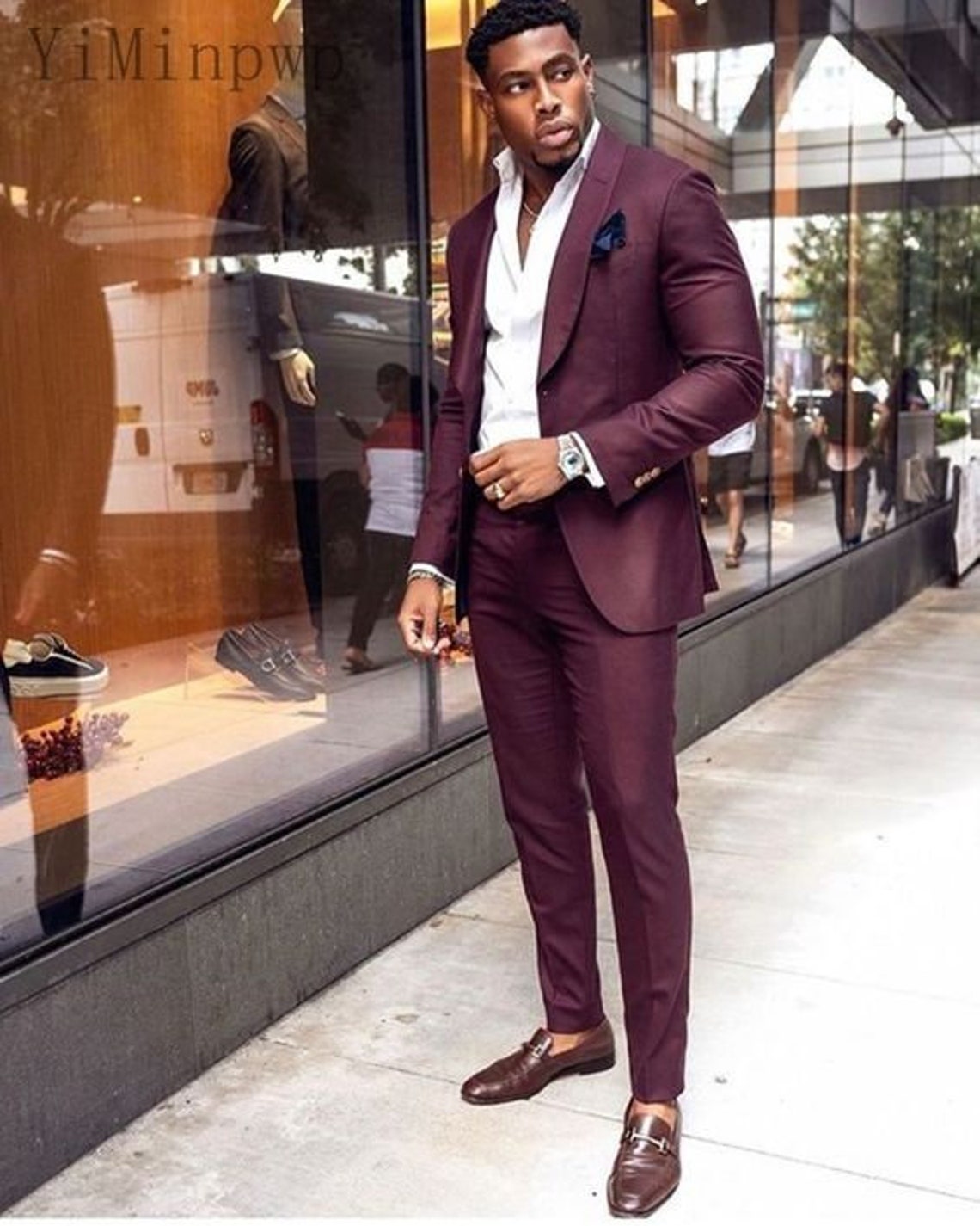 Purple 2 Piece Men Suit Purple Wedding Suit Groomsmen Suit - Etsy