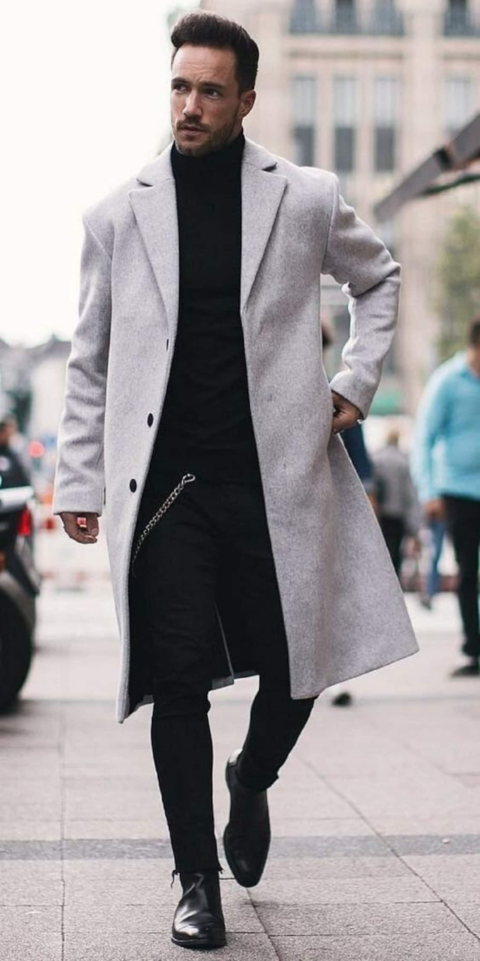 Men White Overcoat Vintage Long Trench Coat Men New Jacket - Etsy