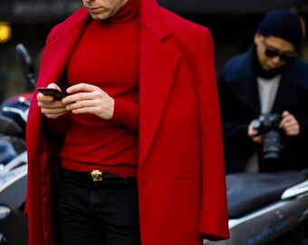 Mens Red Overcoat - Etsy