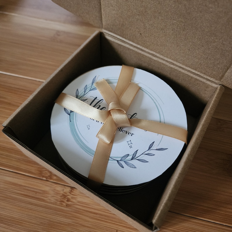 Set of 6 Islamic Wooden Coasters, Ramadan Gift, Arabic Calligraphy ...