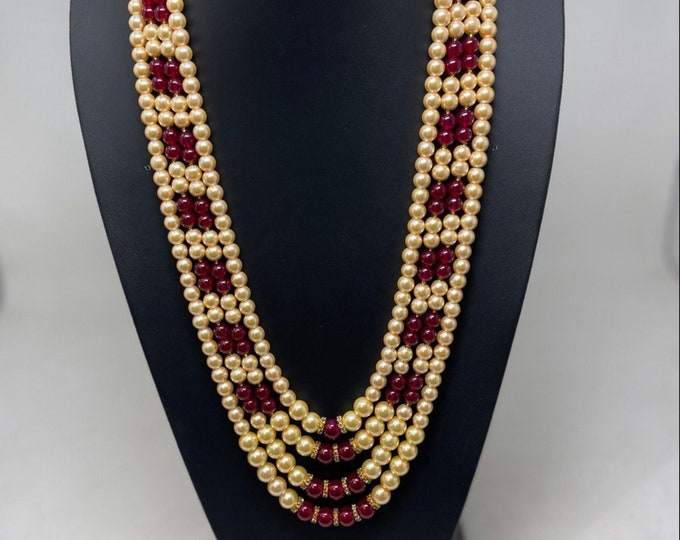 Men 4 Layer Gold Pearl Mala Set Groom Dulha Moti Mala Haar Set M33 - Etsy