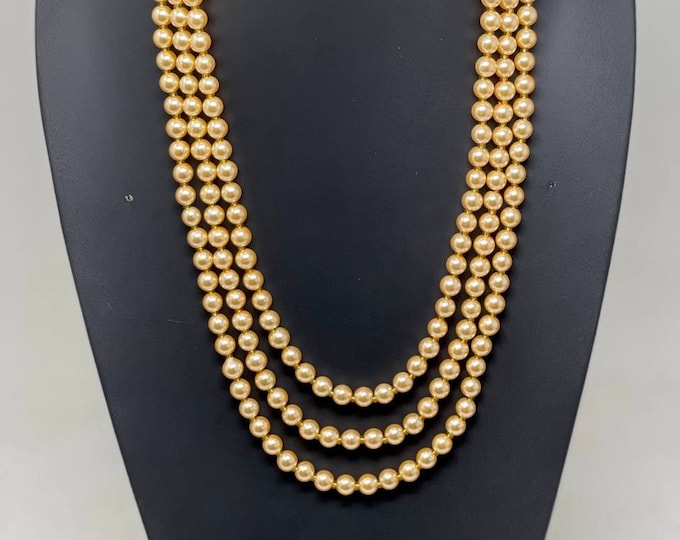 Men's 3 Layer Gold Pearl Mala Set for Groom Dulha Moti Mala Haar Set ...