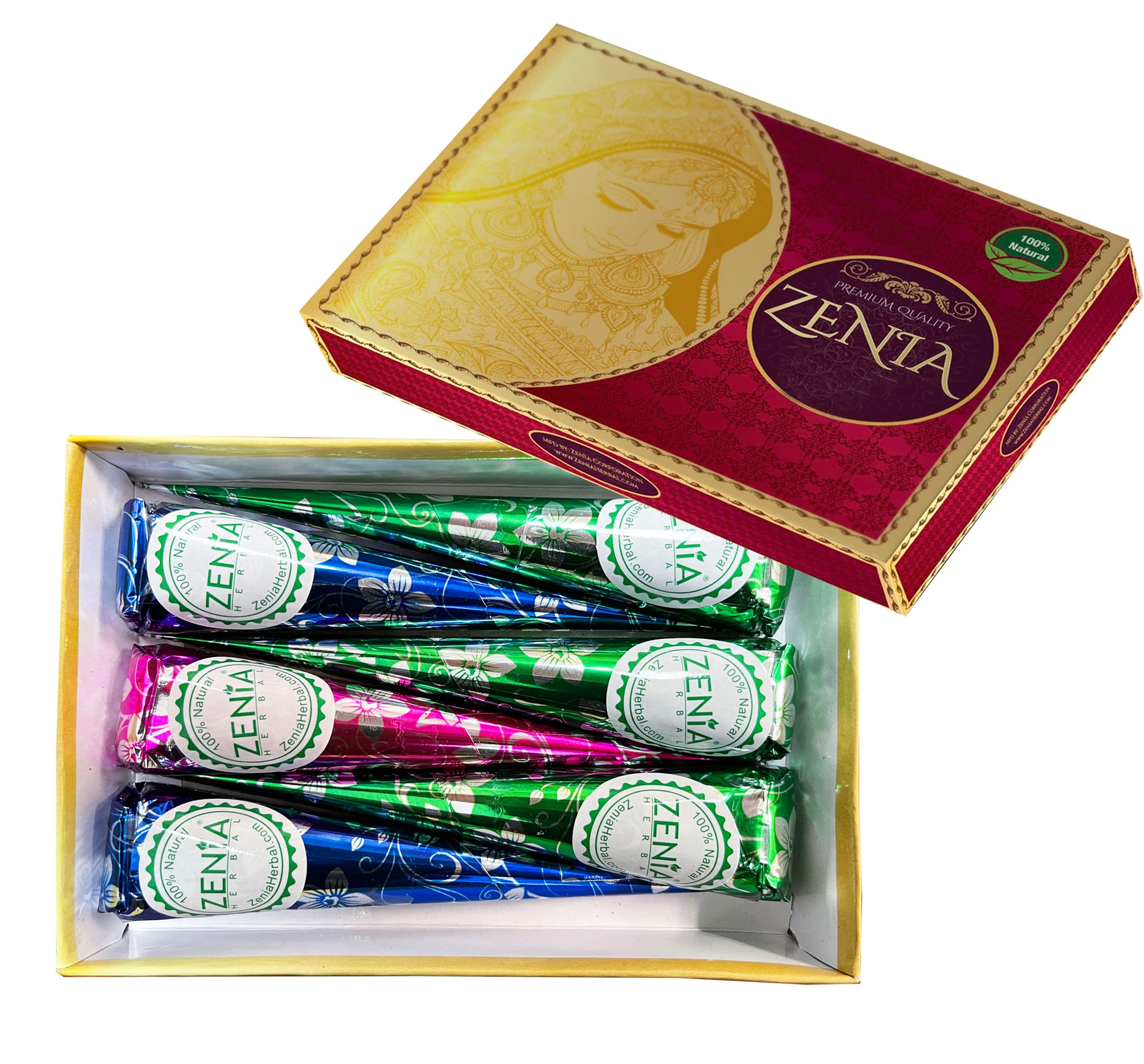 6 Pack Zenia 100% Natural Henna Cones Mehndi Handmade - Etsy