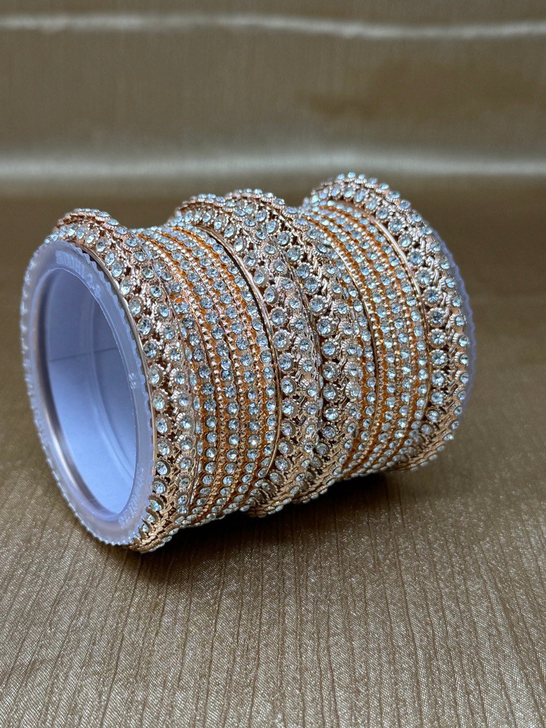 Rose Gold Finish Indian Bangle With Rhinestones #RG2 - Etsy