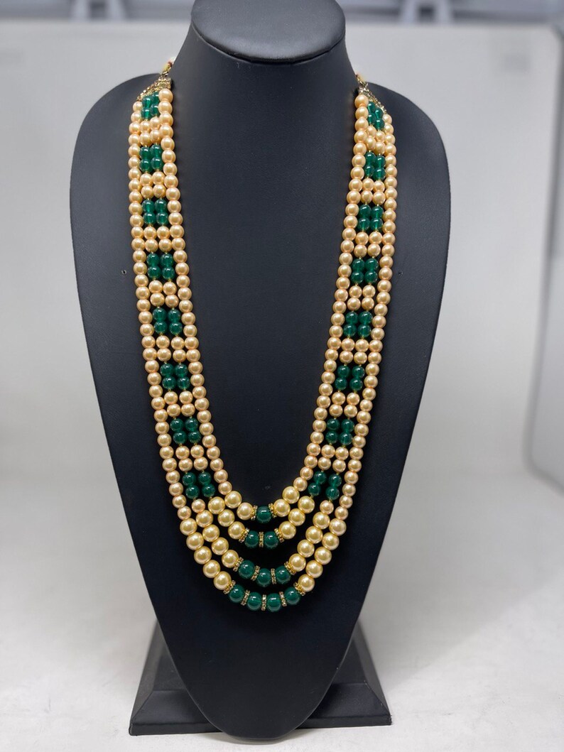 Men 4 Layer Gold Pearl Mala Set Groom Dulha Moti Mala Haar Set M33 - Etsy