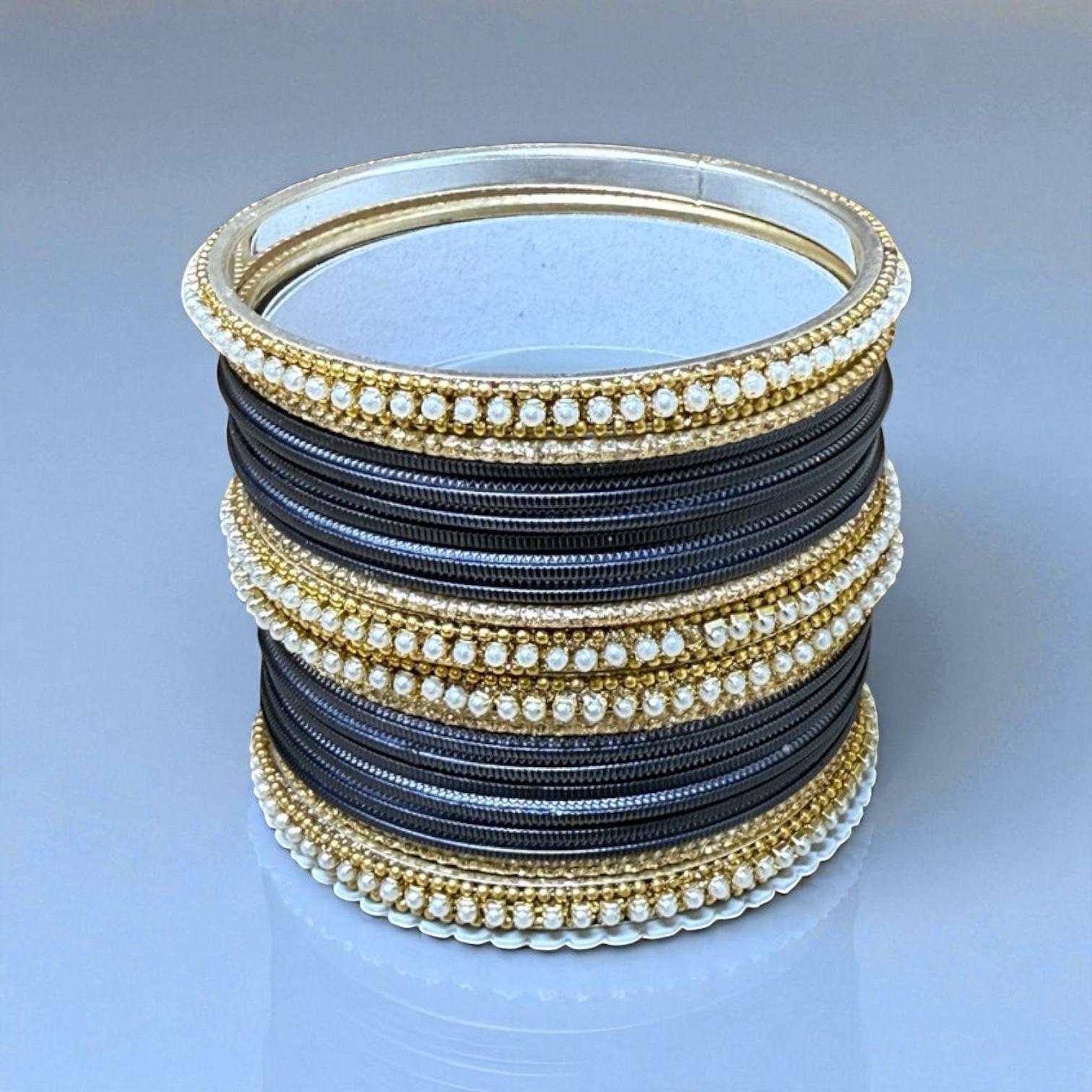 7005 - Indian Metal Bangle Set of 20 Kangan Chudiyan Churiyan Red Blue ...