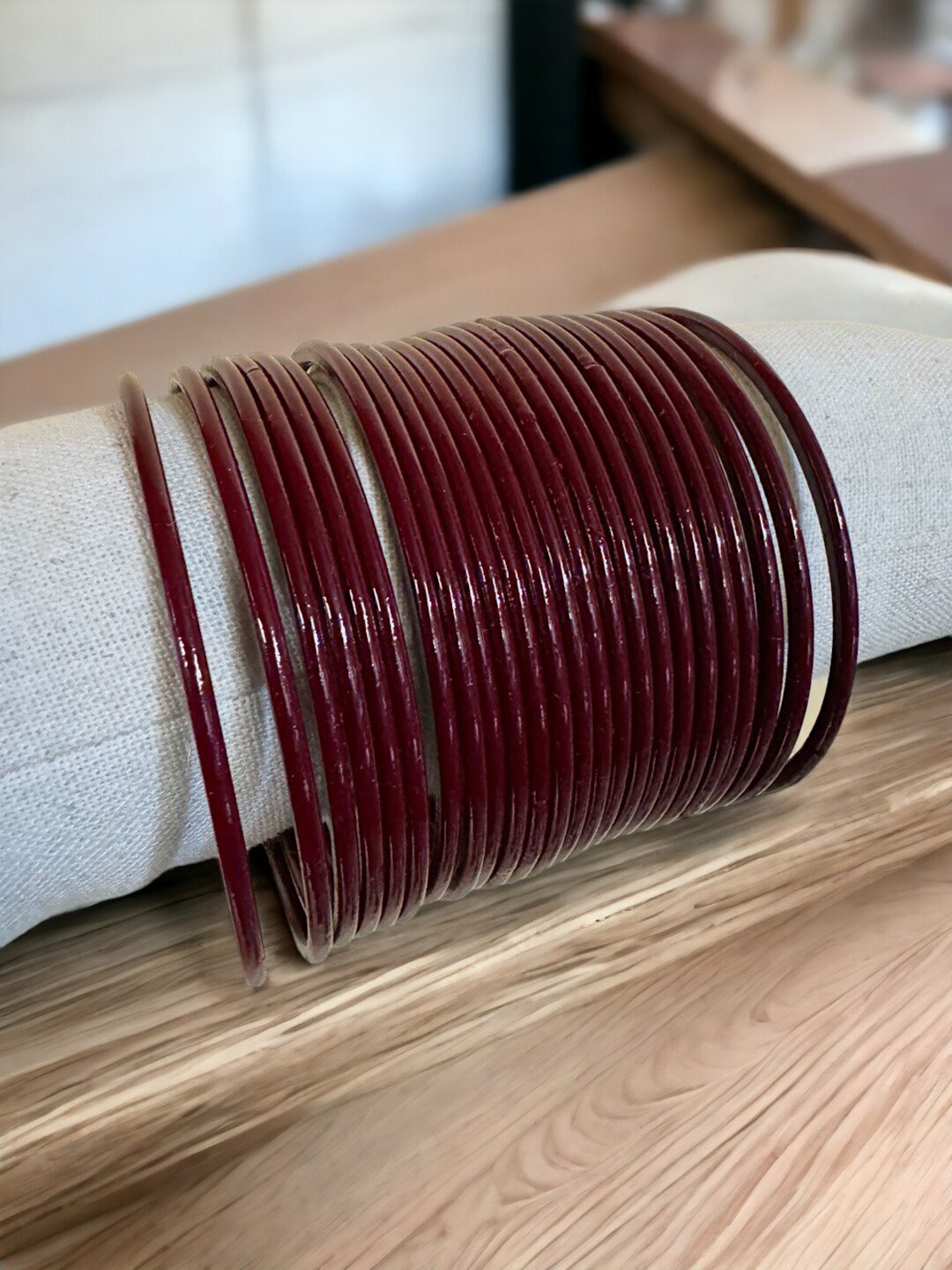 Indian 24pc Plain Metal Bangles Maroon Color M2 - Etsy