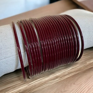 Indian 24pc Plain Metal Bangles Maroon Color M2 - Etsy